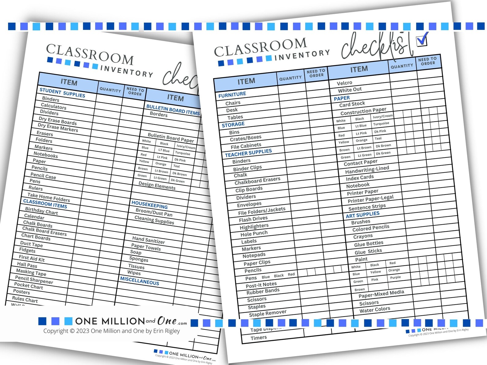 Classroom Inventory Checklist | Teacher Organization Tool | Printable ...