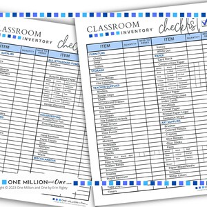 Classroom Inventory Checklist | Teacher Organization Tool | Printable ...