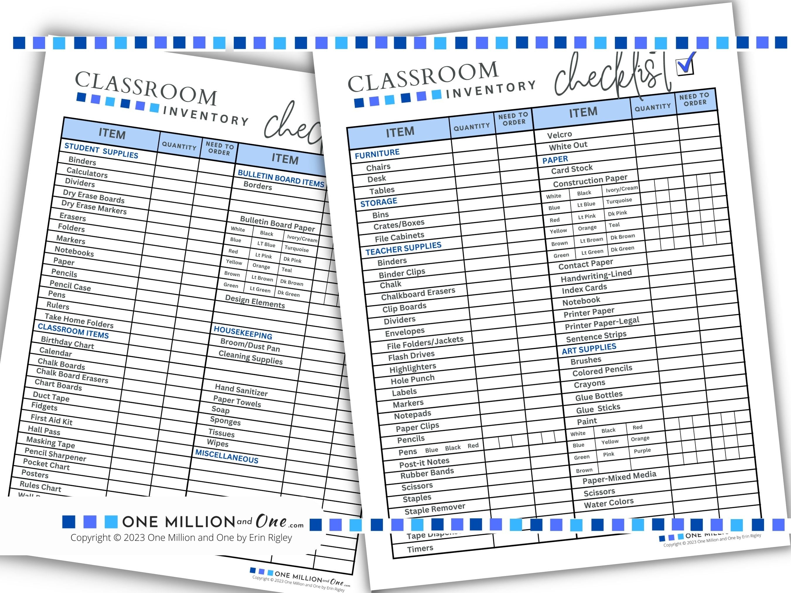 Classroom Inventory Checklist | Teacher Organization Tool | Printable ...