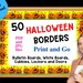 Halloween Borders | Bulletin Borders Printable Set | 50 Different ...