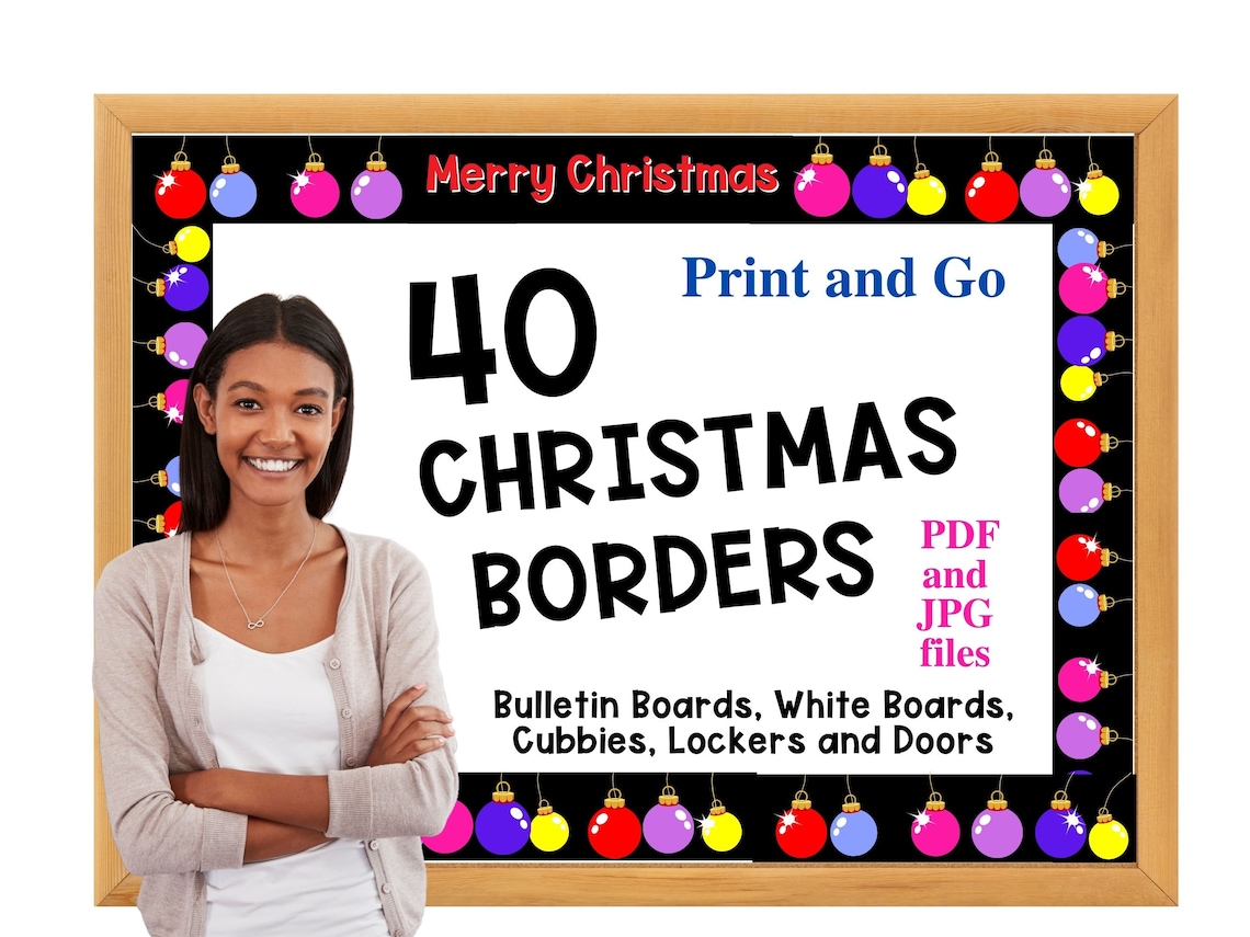 Christmas Borders Bulletin Board Borders Printable Set - Etsy
