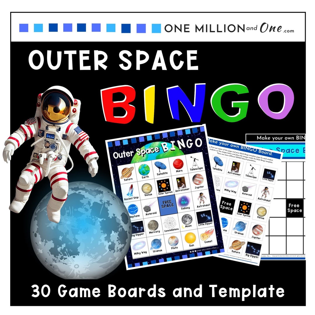 Outer Space BINGO Game | Printable Solar System Activity | 30 Boards ...