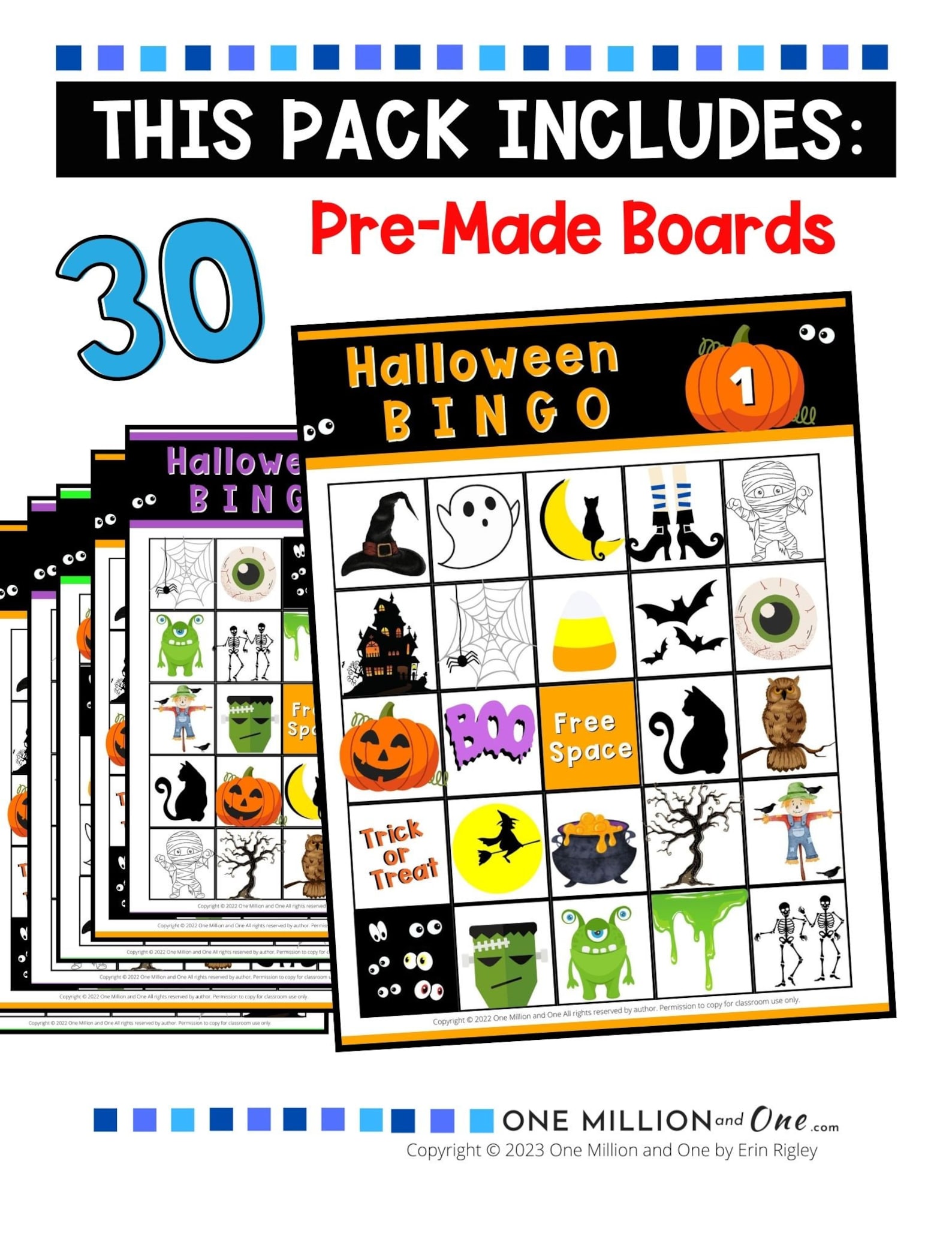 HALLOWEEN BINGO Activity Game | PARTY Game! | Set of 30 Game Boards and ...