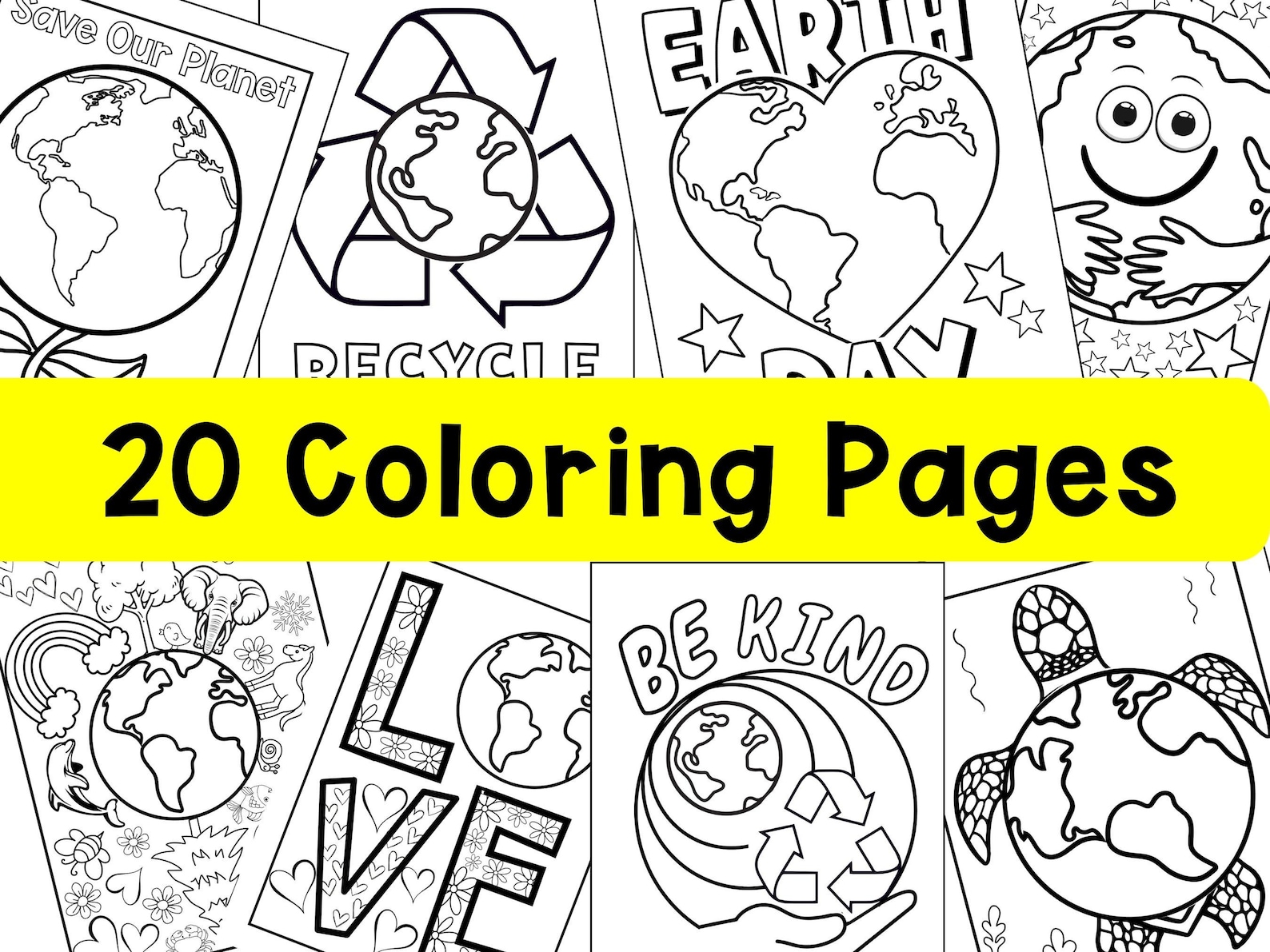 Earth Day Coloring Pages: Recycling Printables (20 Pages) (PDF Files ...