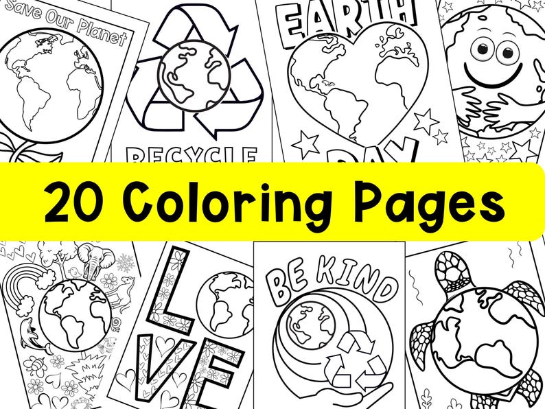 Earth Day Coloring Pages: Recycling Printables (20 Pages) (PDF Files ...