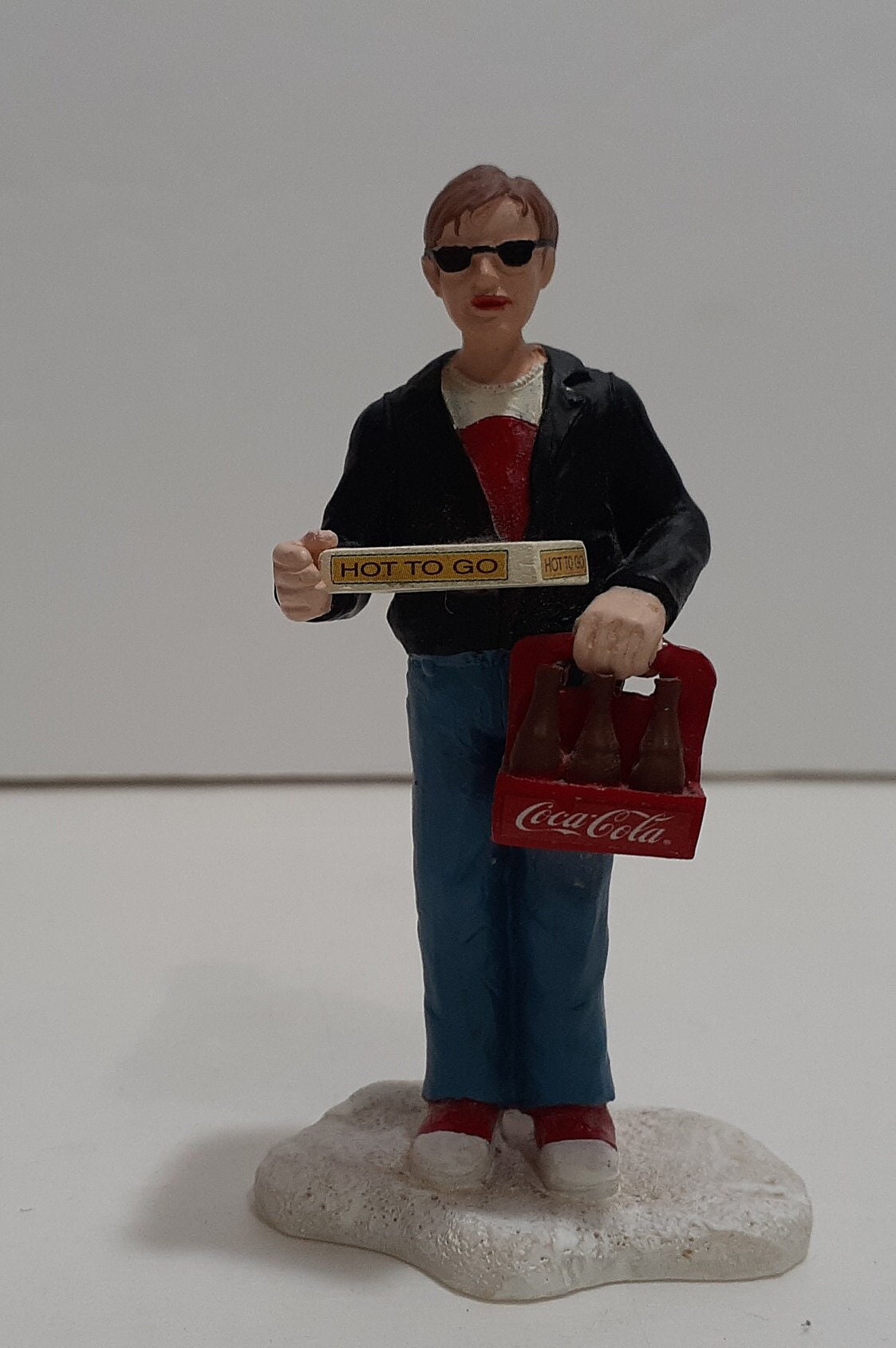 Coca Cola Town Square Accessory Delivery Man With Pizza Figurine ...