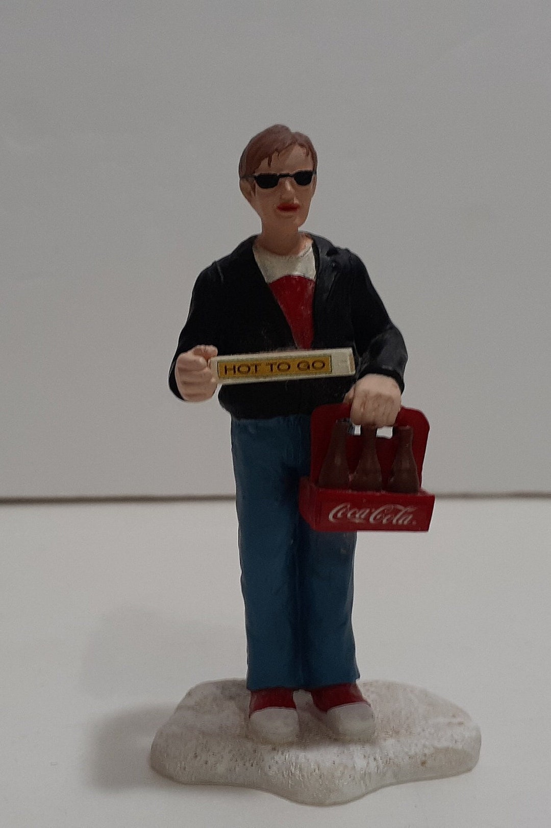 Coca Cola Town Square Accessory Delivery Man With Pizza Figurine ...