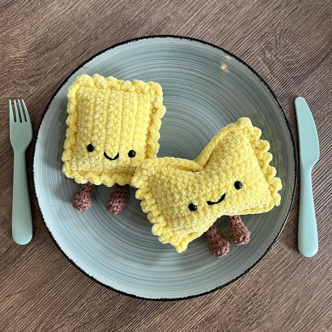 Crochet Farfalle & Ravioli Jellycat Inspired Plushies | Handmade ...