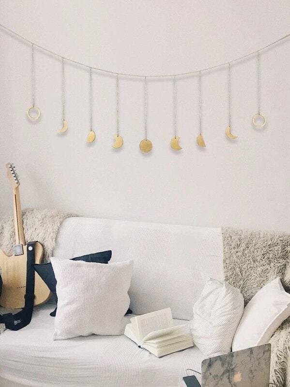 Moon Eclipse Cycle Tassel Bohemian Living Room Bedroom Small Tapestry ...