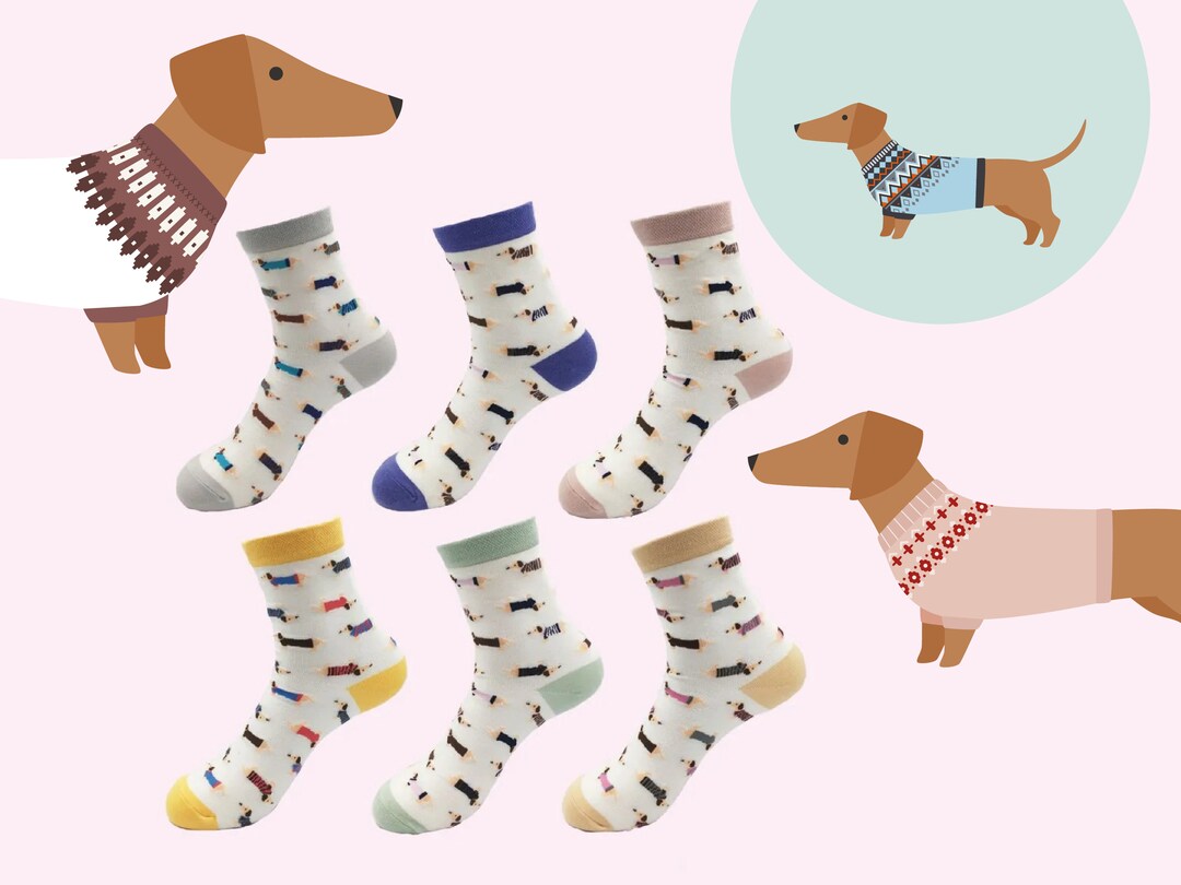 Novelty Dachshund Socks Sausage Dog Cotton Socks Gift for Him Her ...