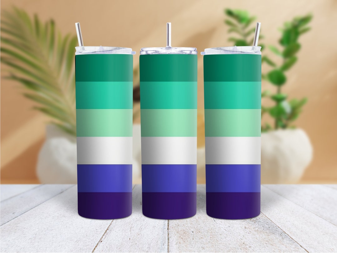 Gay Men Man Pride Flag 20oz Tumbler Metal Travel Cup M4m Mlm - Etsy