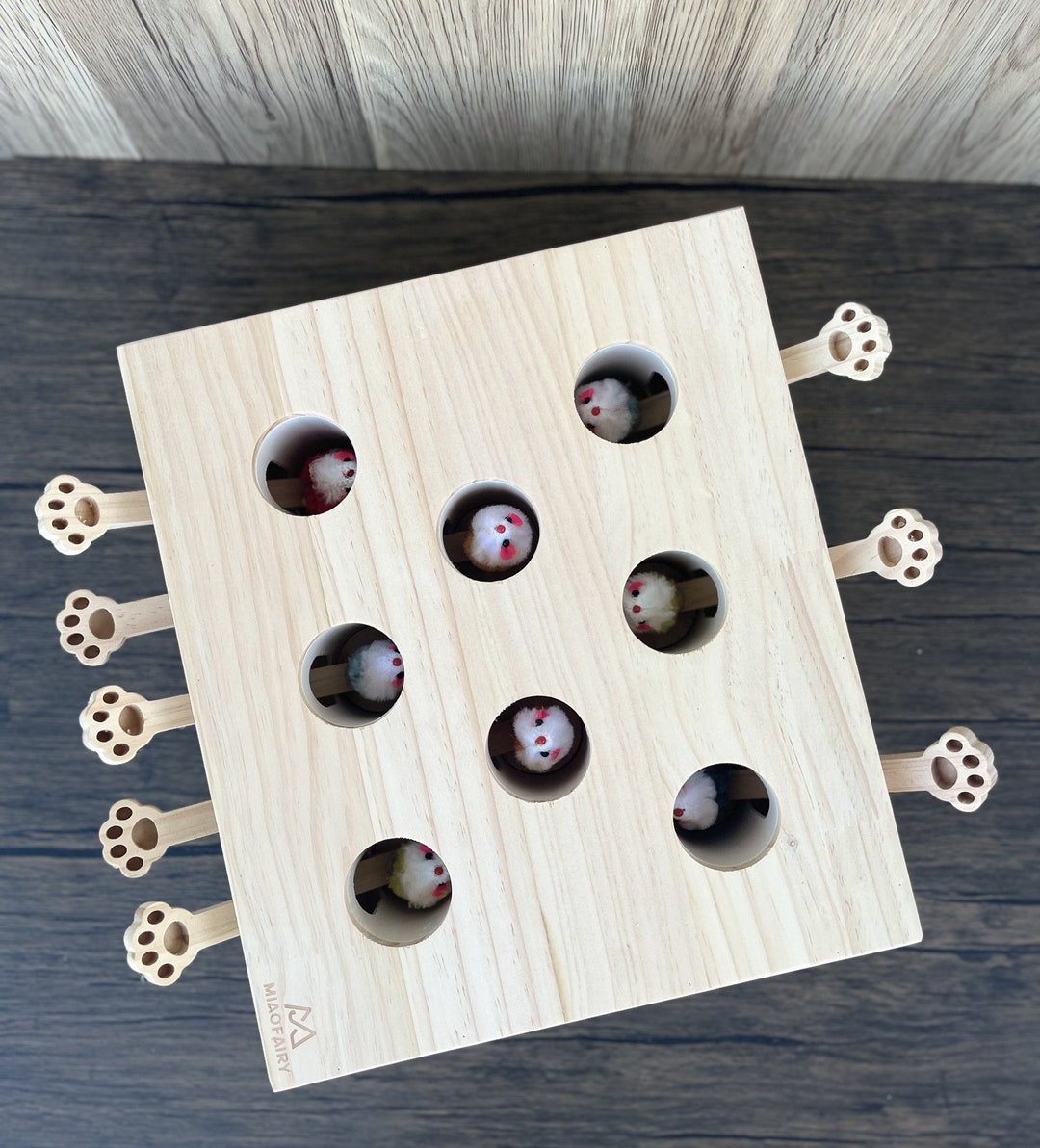 Solid Wood Gopher Cat Toy Cat Toy Interactive Whack-a-mole - Etsy Australia