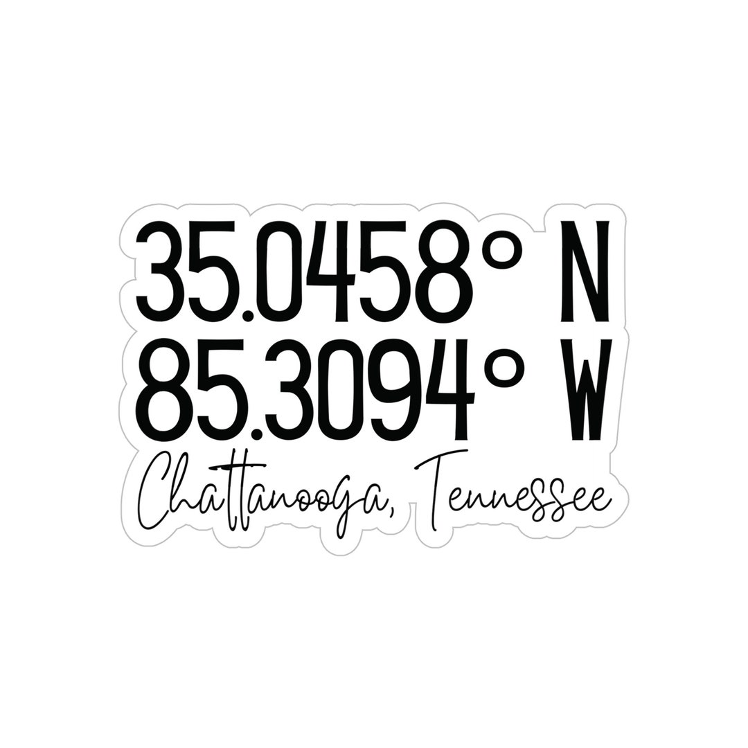 City of Chattanooga Coordinate Sticker, Transparent Background - Etsy