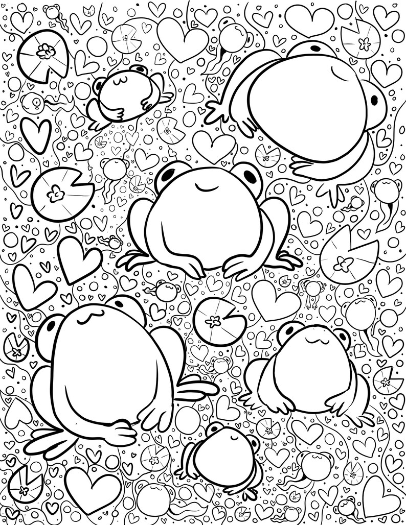 Digital Froggy Coloring Page - Etsy