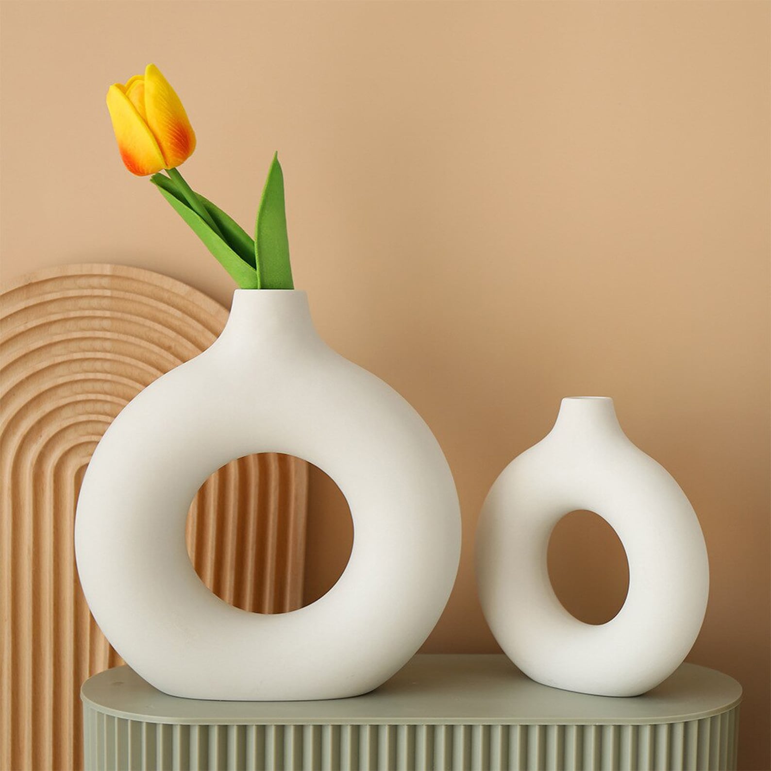 Nordic Style Vases Set of 3 Circular Ceramic Vase Clay Vase - Etsy