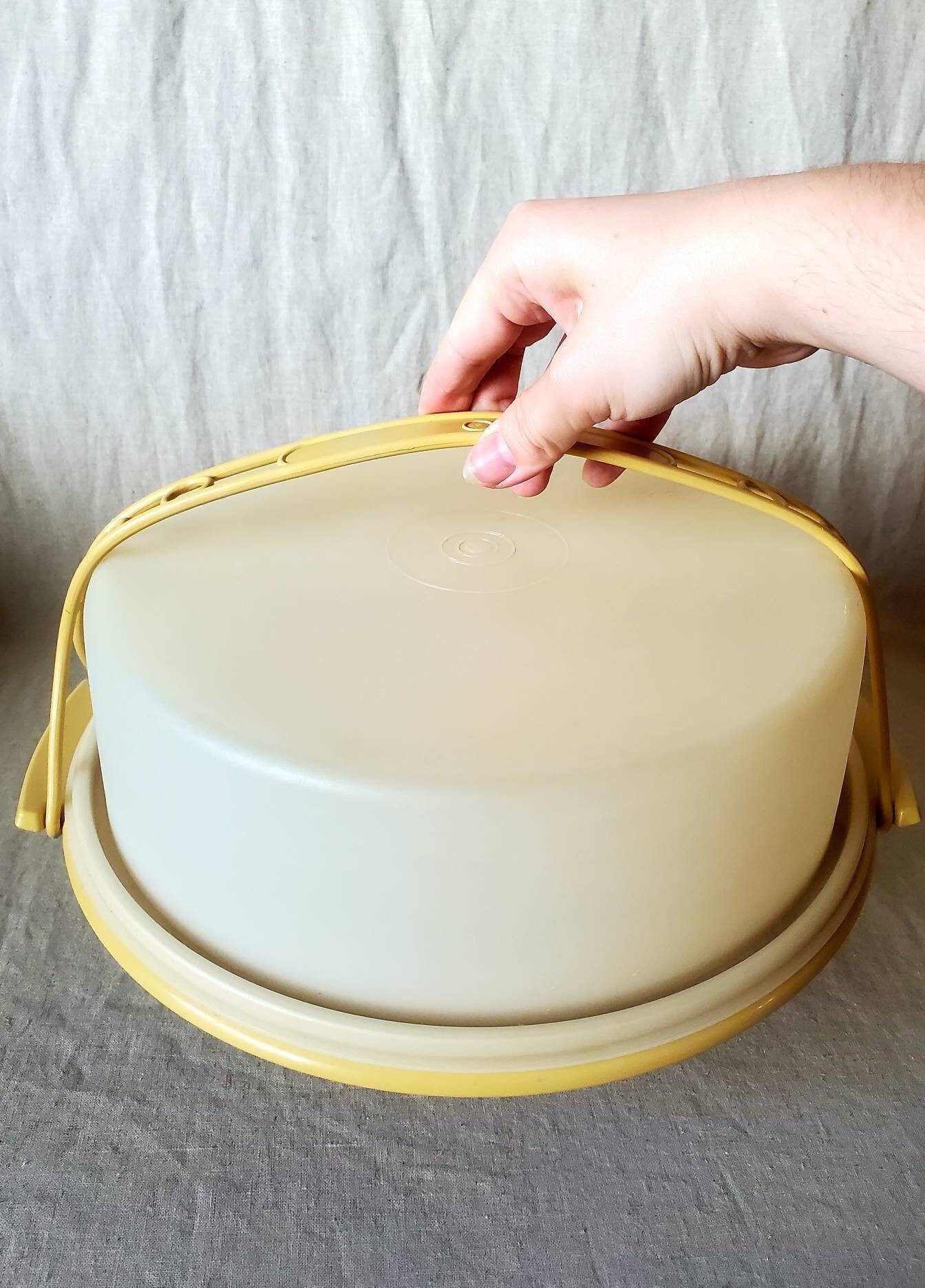 Tupperware Medium Plastic Handled Cake Dessert Carrier, Vintage ...