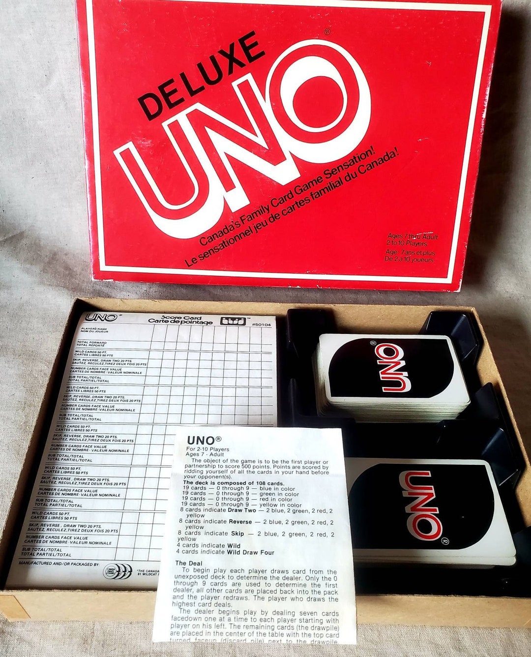 Vintage 1979 Deluxe UNO Game Complete by Canada Games Company - Etsy Canada