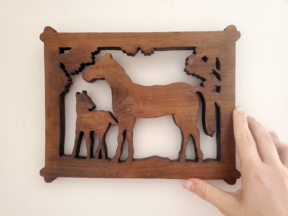 Wooden Scroll Saw Art Horse Silhoette on Wood - Etsy