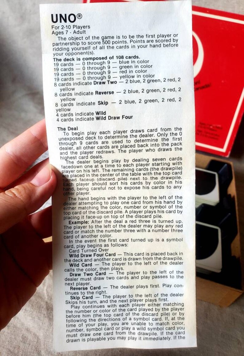 Vintage 1979 Deluxe UNO Game Complete by Canada Games Company - Etsy Canada