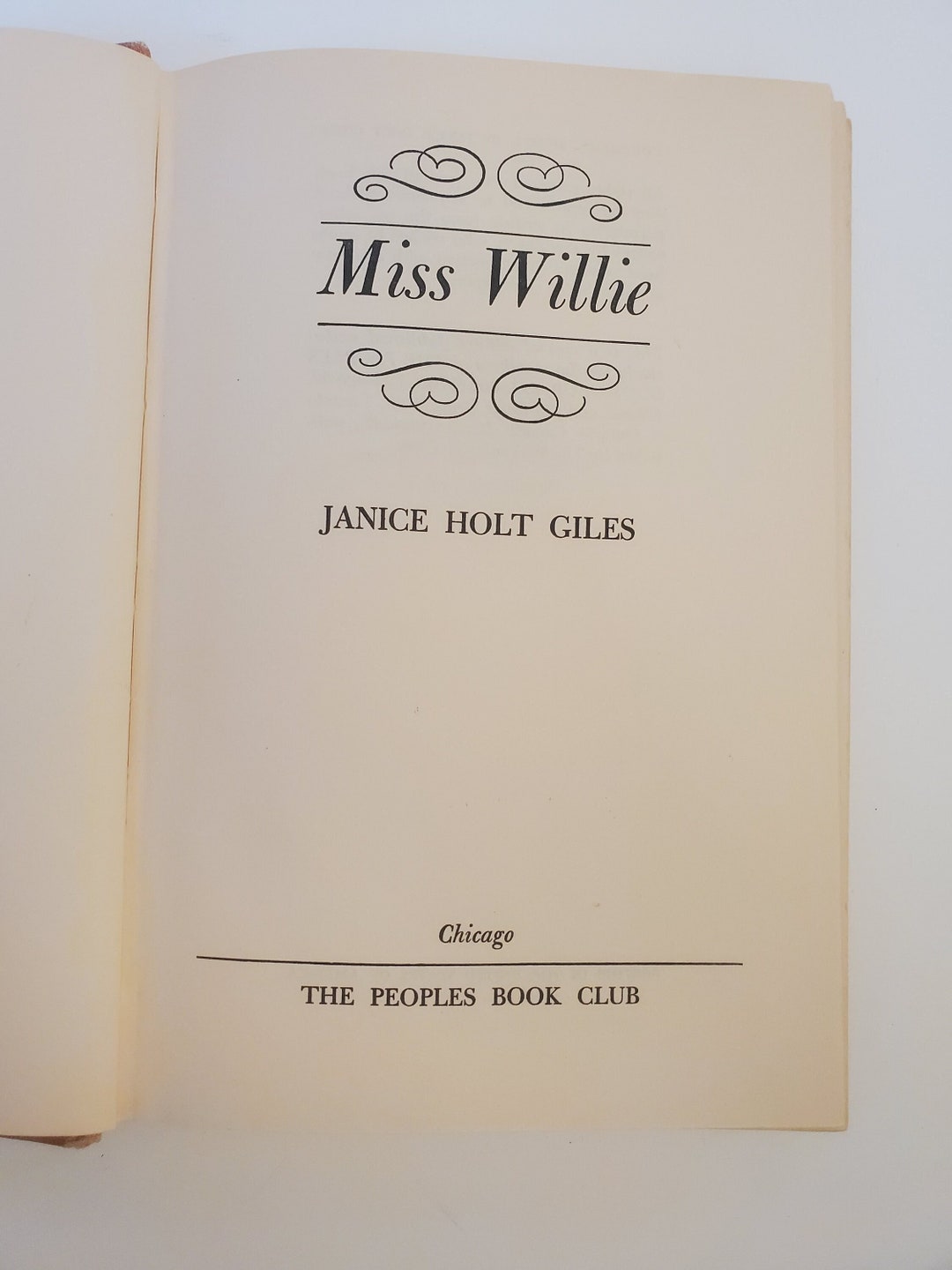 Miss Willie by Janice Holt Giles 1951 the Peoples Book Club - Etsy