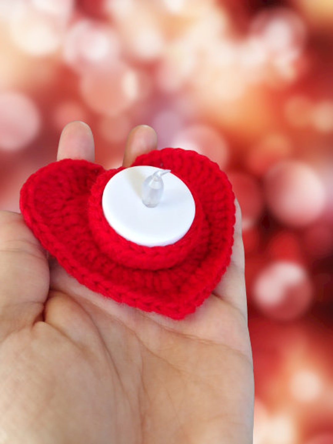 Heart Tea Light Holder Crochet Pattern - Etsy