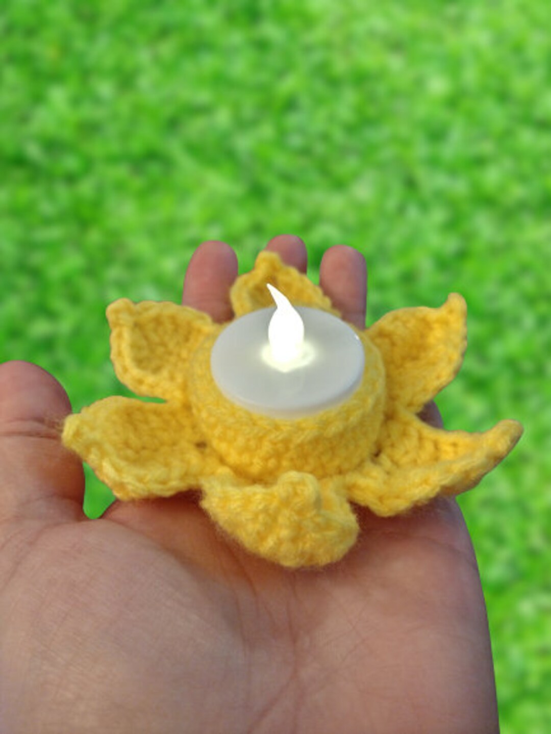 Daffodil Tea Light Holder Crochet Pattern - Etsy