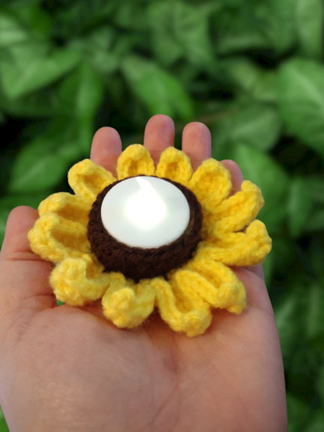 Sunflower Tea Light Holder Crochet Pattern - Etsy