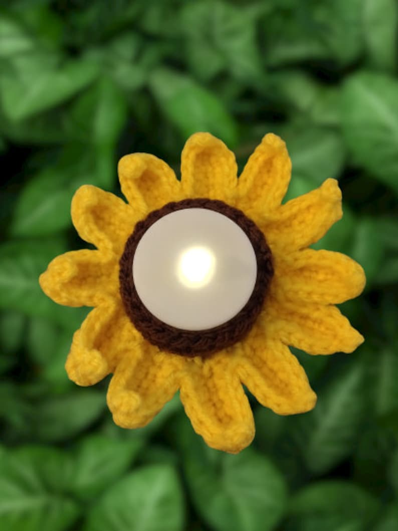 Sunflower Tea Light Holder Crochet Pattern - Etsy