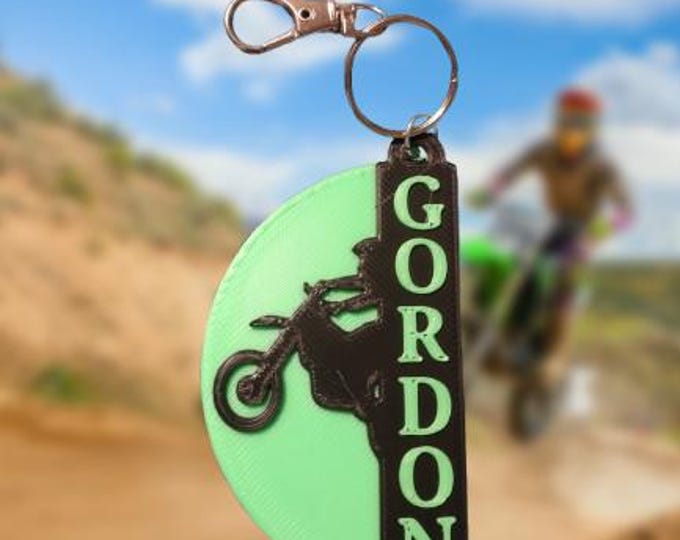Dirt Bike Custom Name Tag Keychain, Bag Tag, Gift, Personalize ...