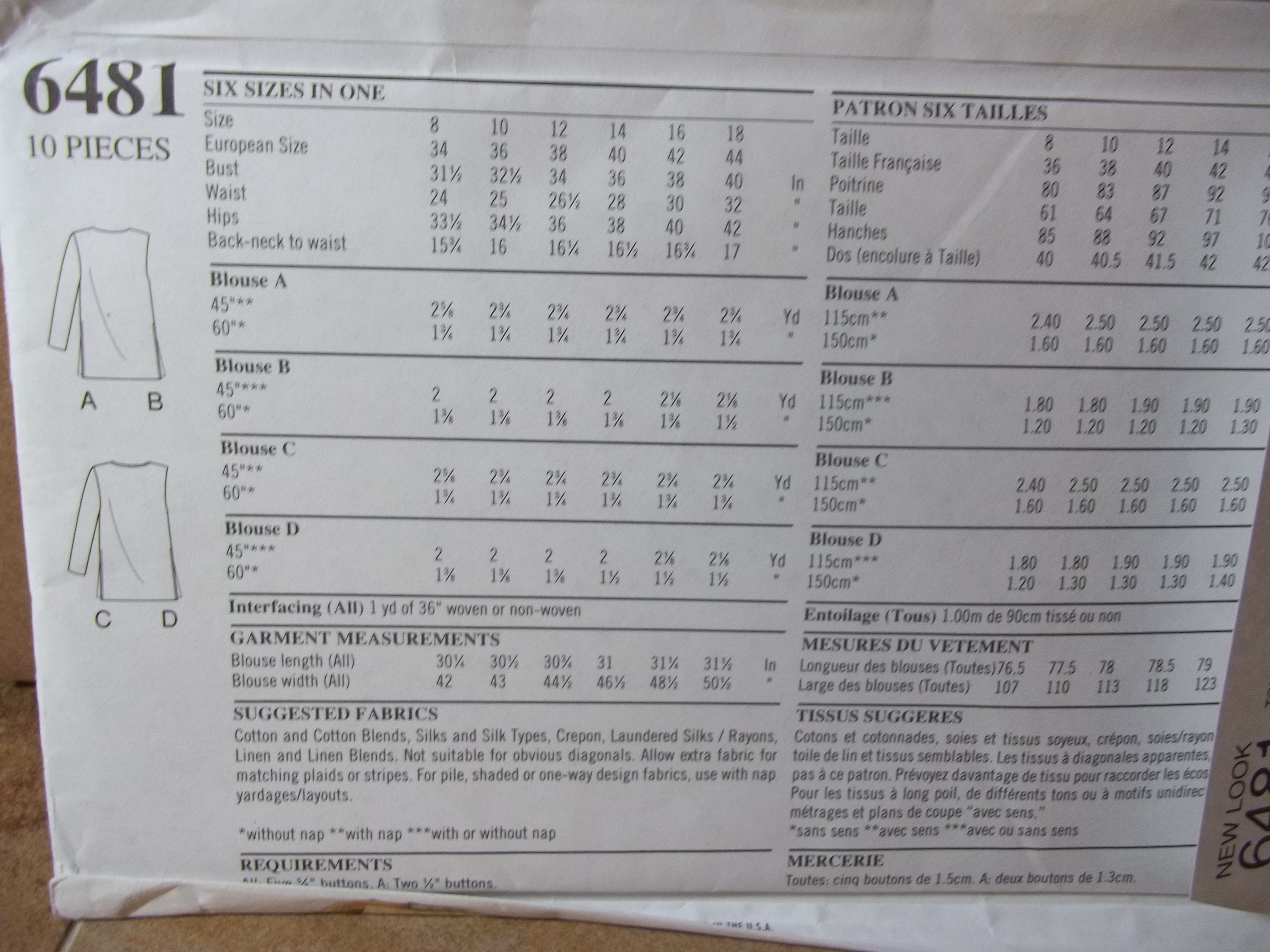 New Look 6481, Jacket, Vest, Easy, Sewing Pattern, Women's, Straight ...