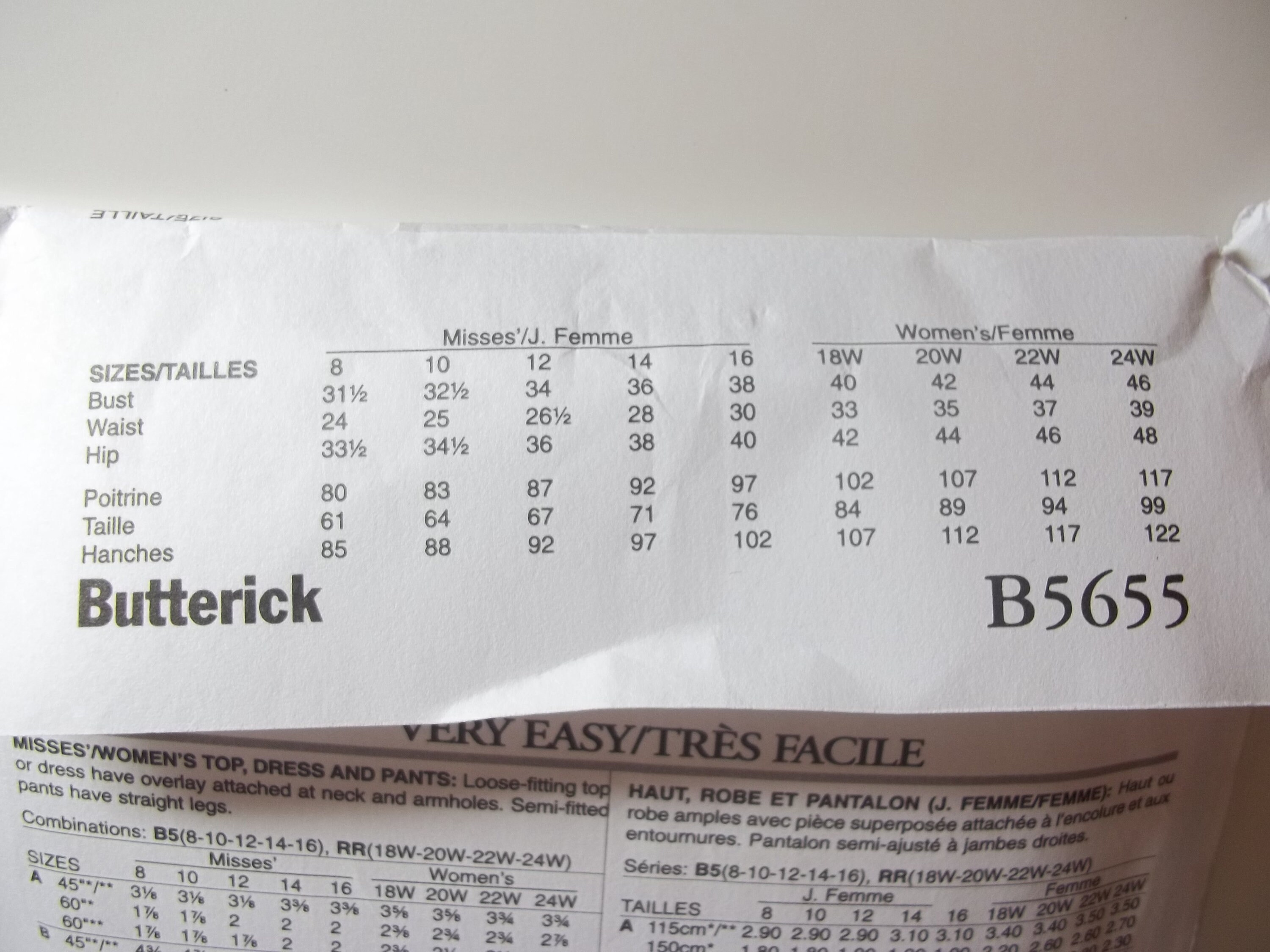 Butterick 5655 Dress Top Pants Sewing Pattern - Etsy