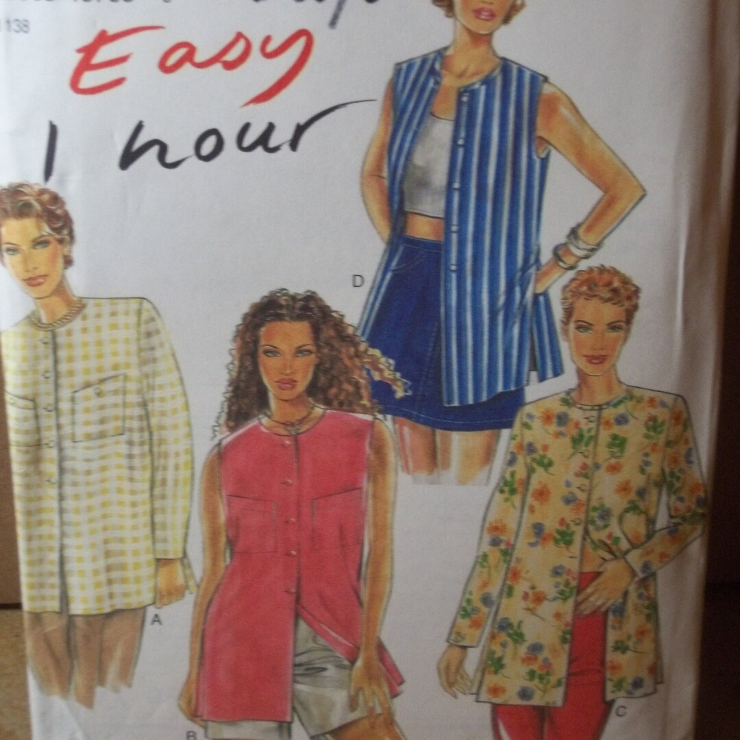 New Look 6481, Jacket, Vest, Easy, Sewing Pattern, Women's, Straight ...