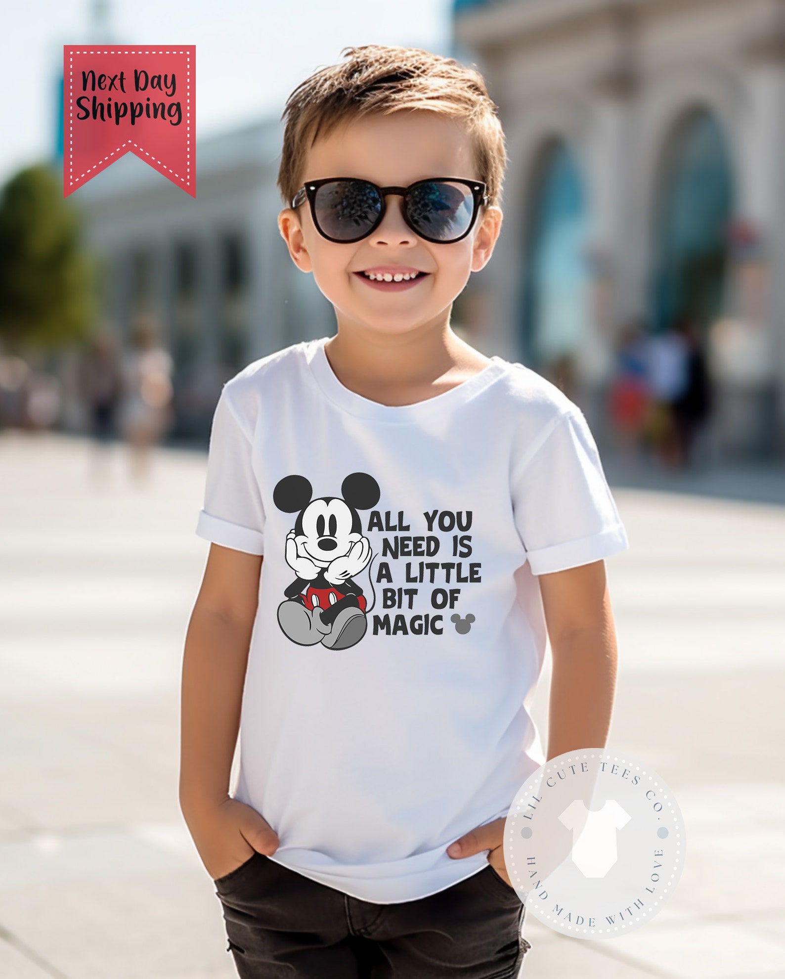 Super Cute Classic Mickey All You Need is a Little Bit of Magic Tee ...