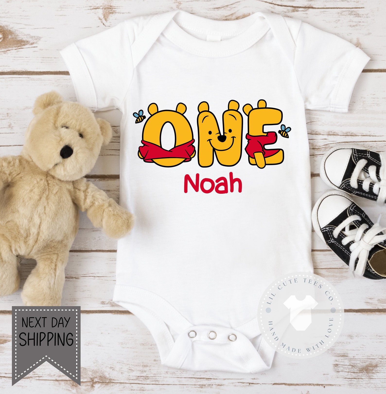 Super Cute Boys Winnie the Pooh Bear One Personalized 1st - Etsy