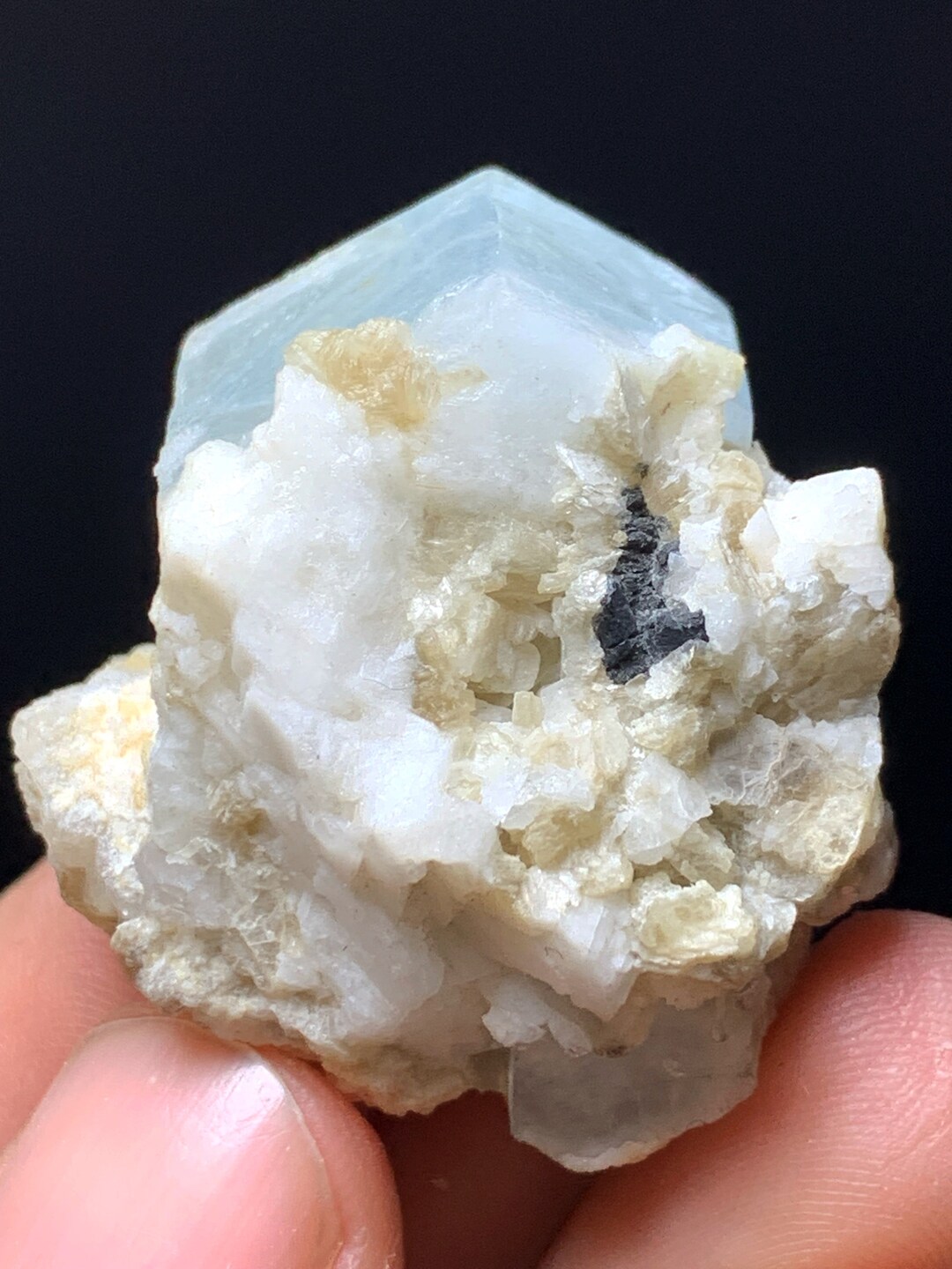 24 Grams Aquamarie Specimen Combine With Black Tourmaline, Quartz ...