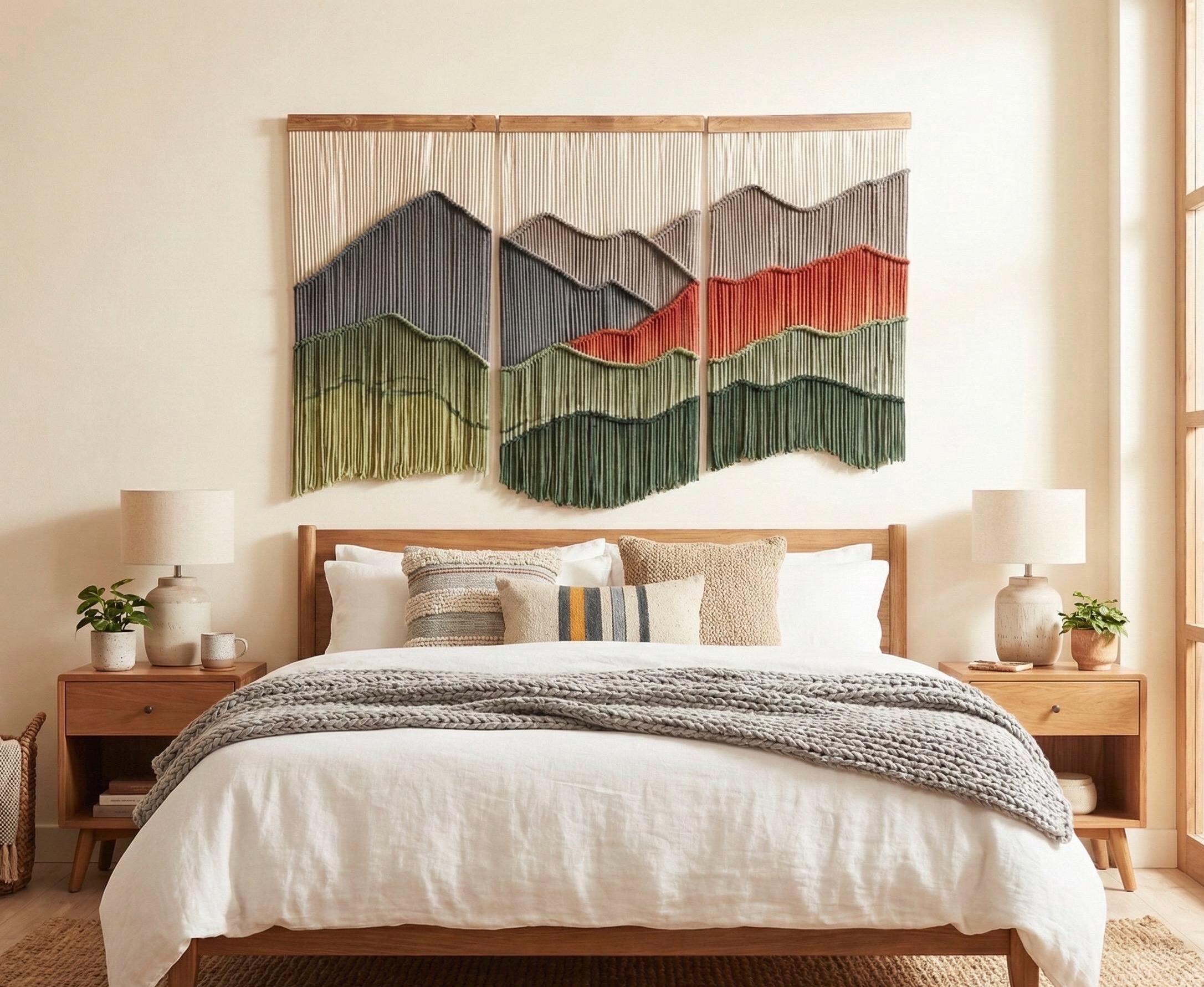 Large Macrame Wall Hanging, Dip Dye Boho Fiber Art, Boho Headboard - Etsy