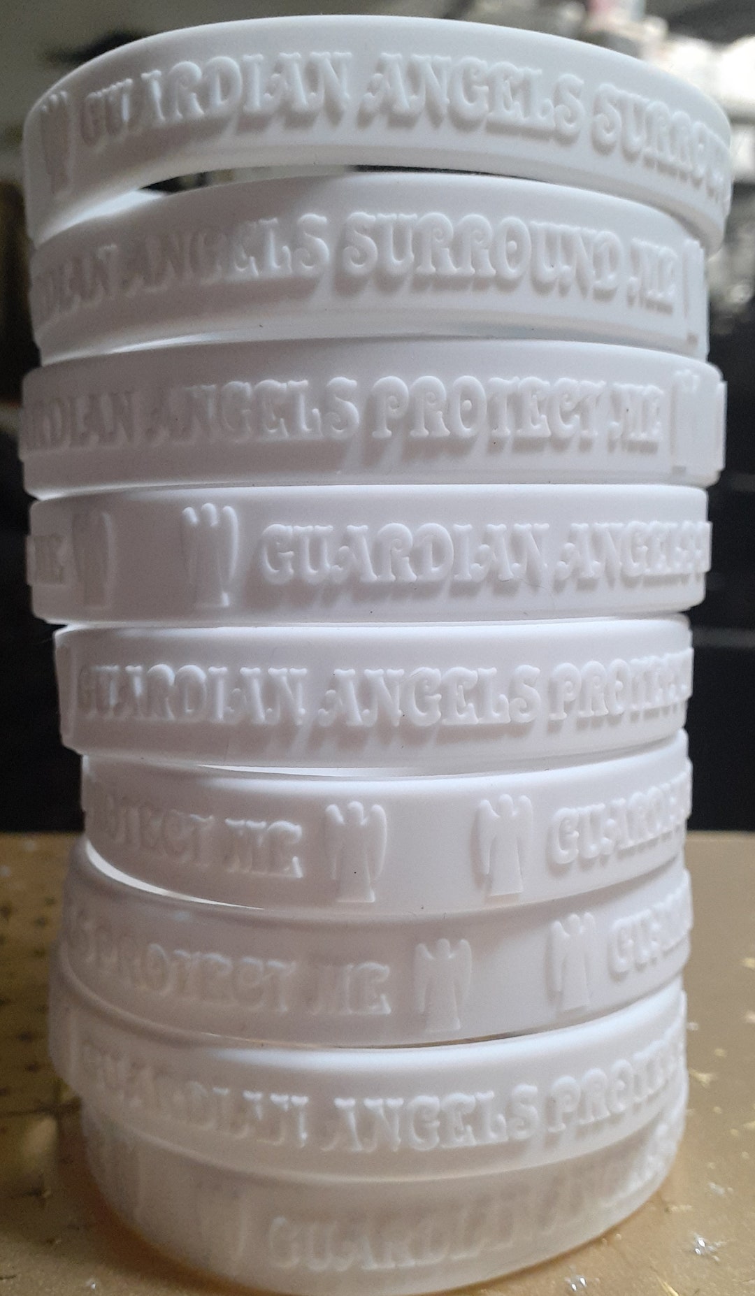 Guardian Angels Surround Me Guardian Angels Protect Me White Silicone ...