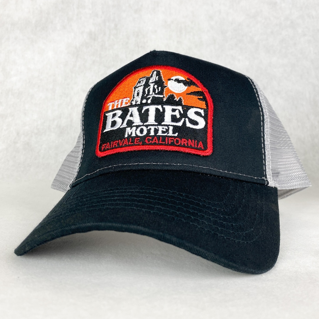 Bates Motel Trucker Hat - Horror Black and Grey Cap With Embroidered ...