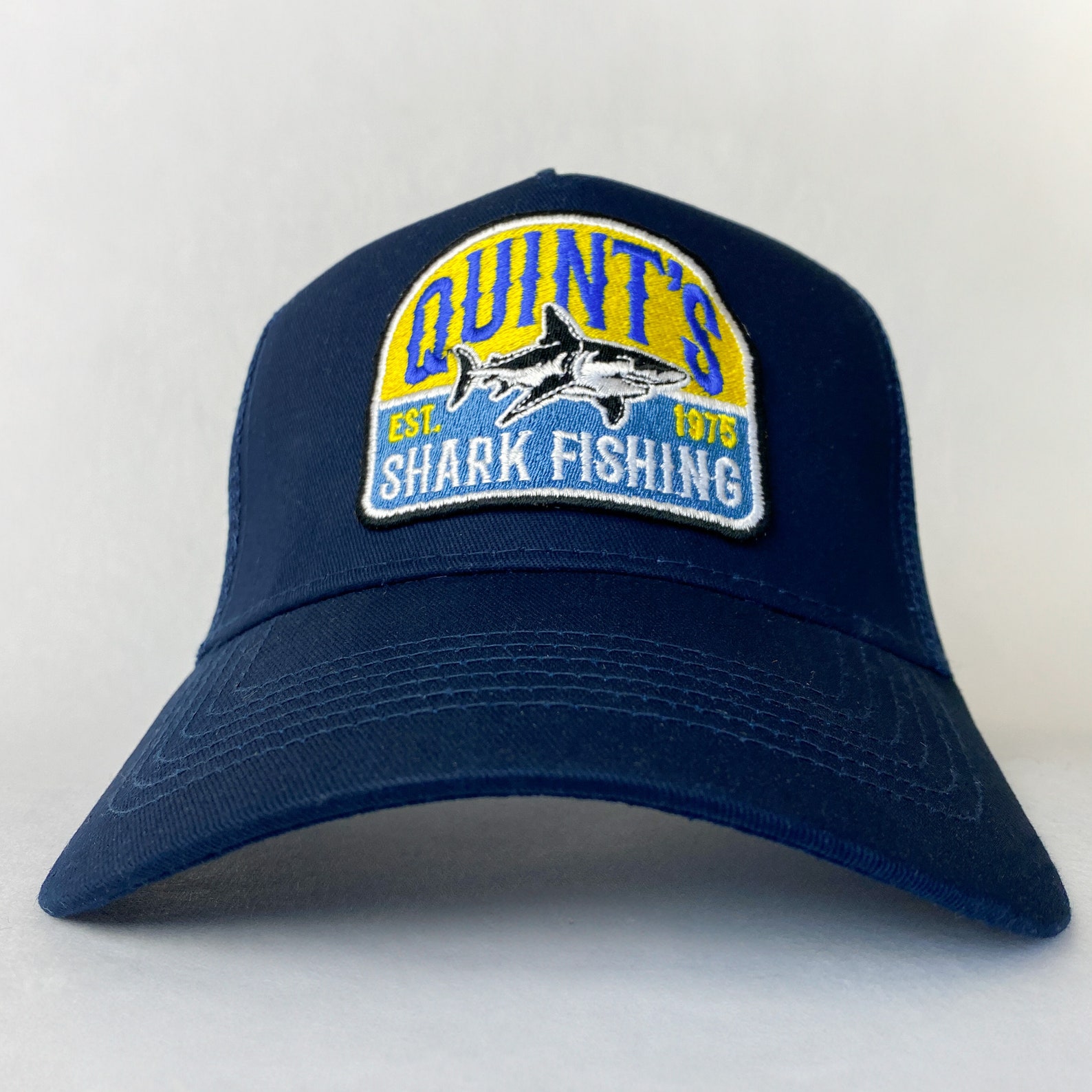 Quints Shark Fishing Hat Retro Embroidered Trucker Cap Baseball Cap ...