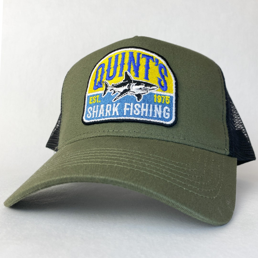 Quint's Shark Fishing Hat: Retro Embroidered Trucker Cap - Etsy