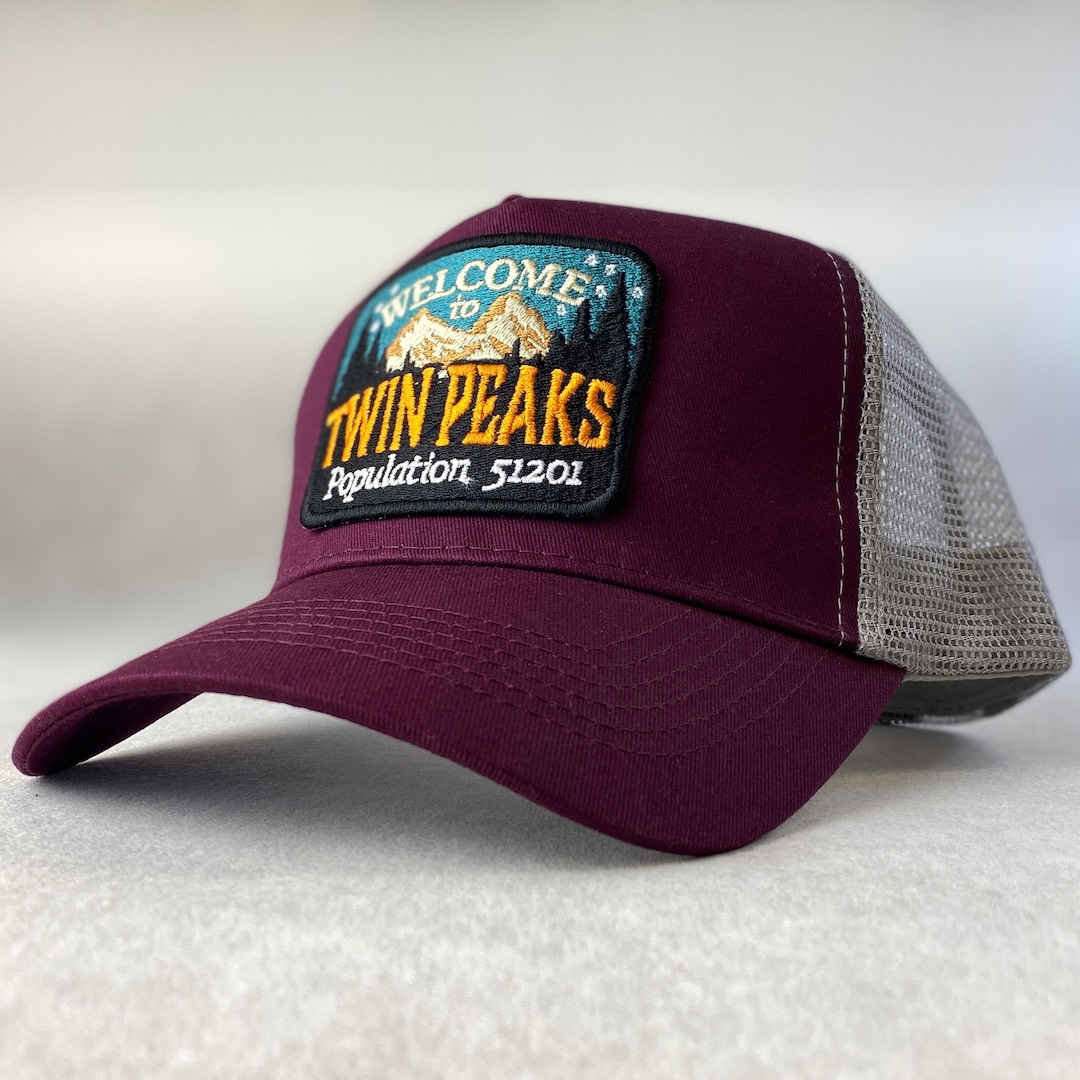 Twin Peaks Inspired Retro Trucker Cap. David Lynch Hat. Burgundy. - Etsy