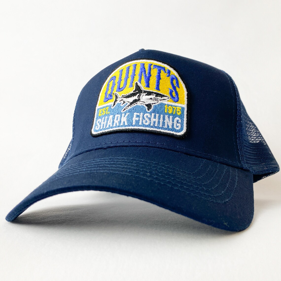 Quints Shark Fishing Hat Retro Embroidered Trucker Cap Baseball Cap ...