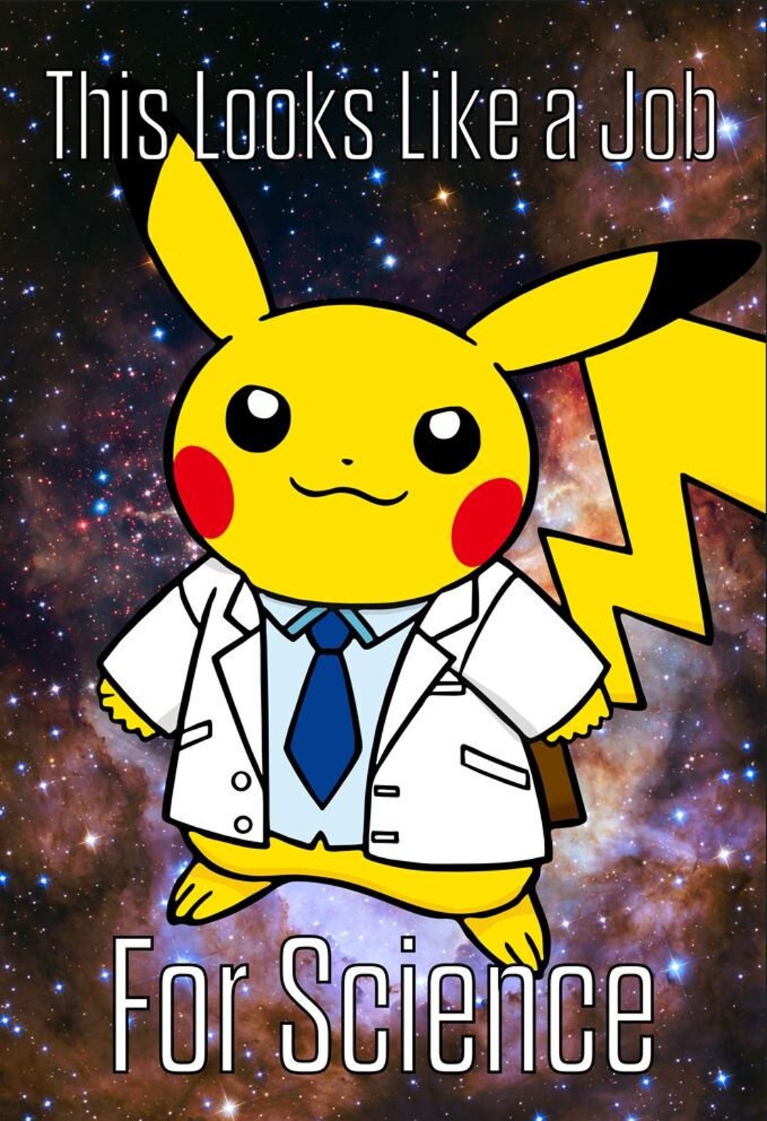 Pikachu Scientist Space Background 2 Print - Etsy