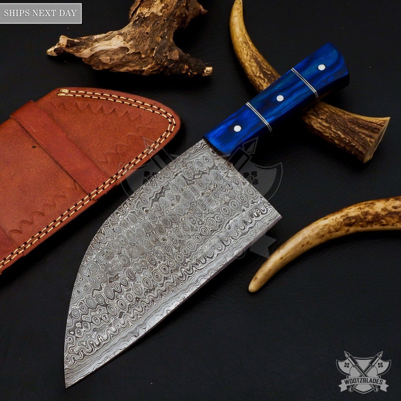 Butcher Knife Blue Handle - Etsy