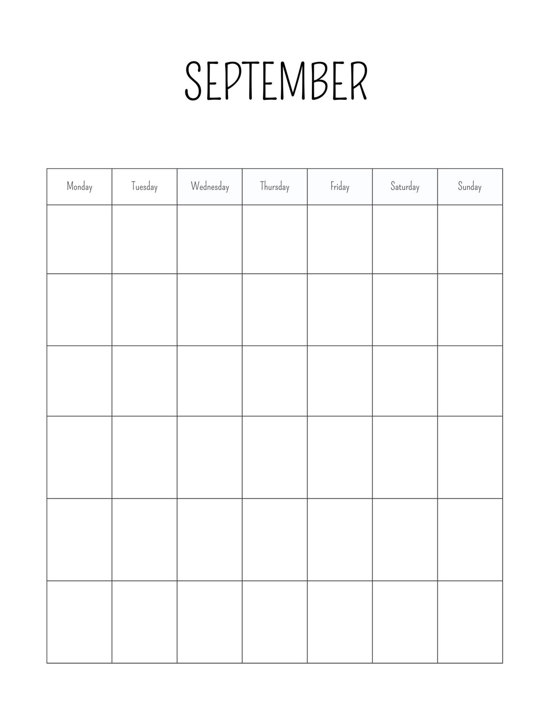 Downloadable/ Printable Blank 12 Month Calendar Without Numbers - Etsy