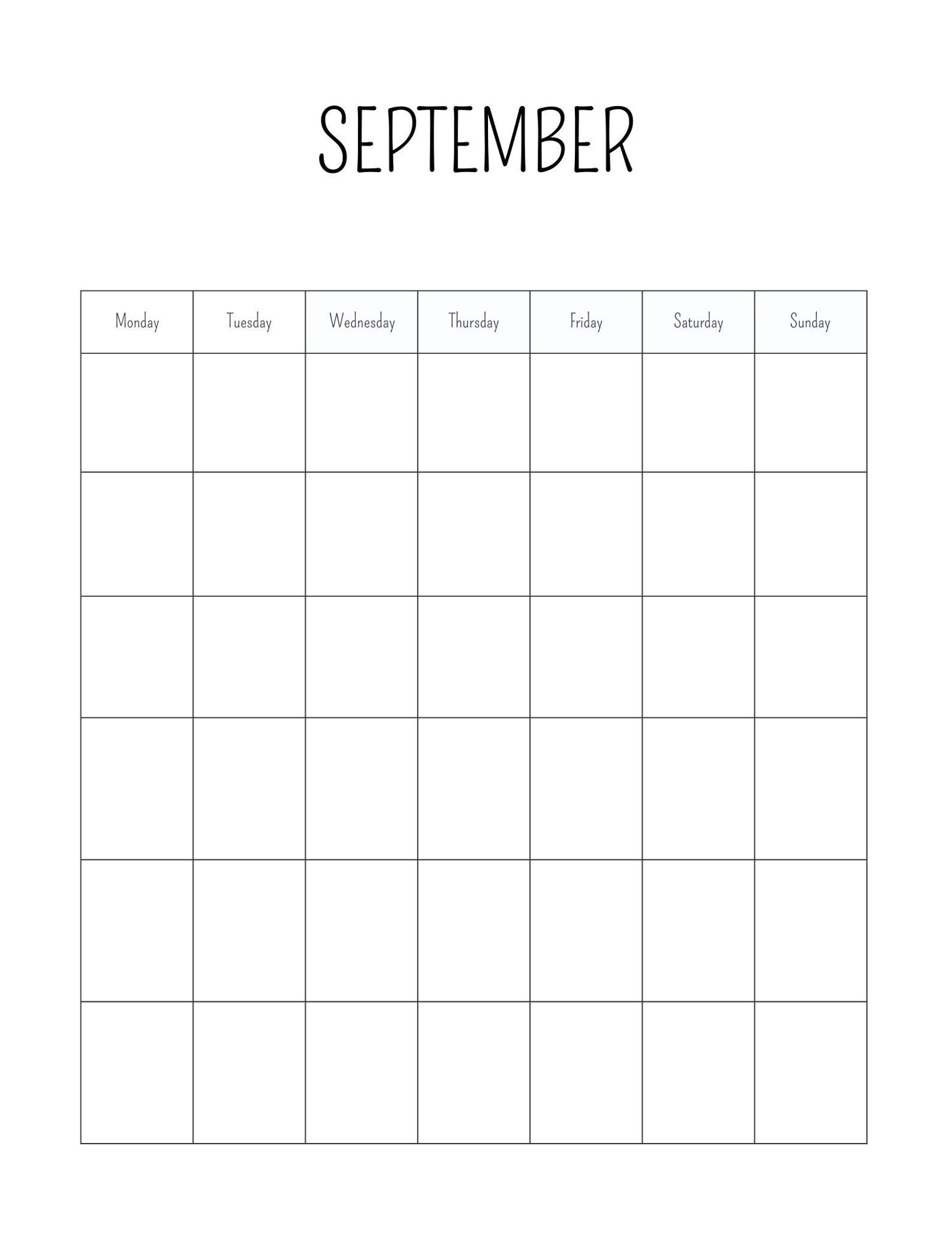 Downloadable/ Printable Blank 12 Month Calendar Without Numbers - Etsy