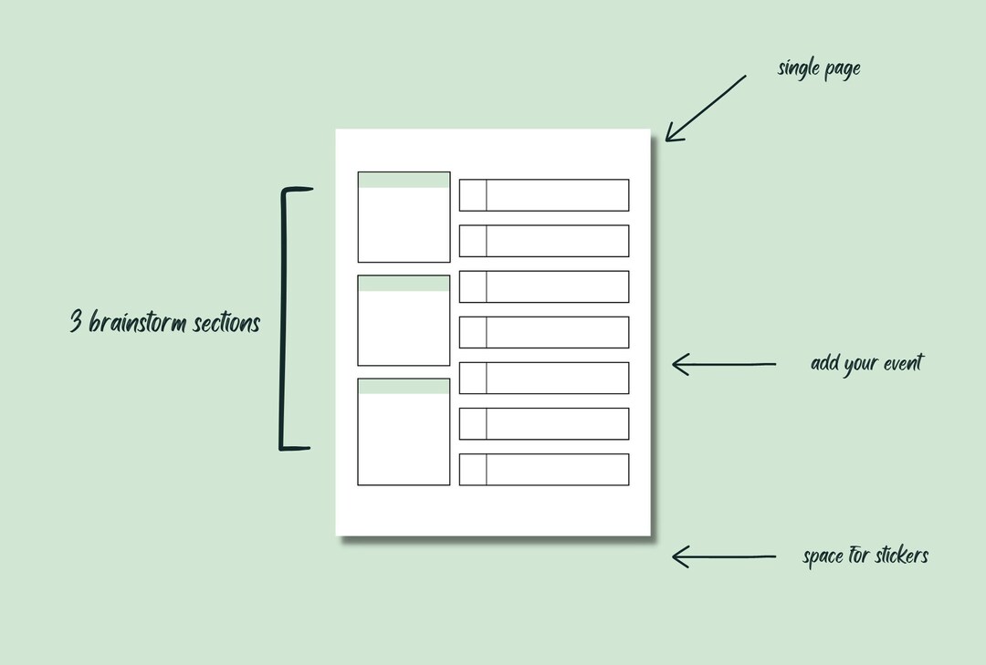 Blank Printable Weekly Planner Page in Mint - Etsy