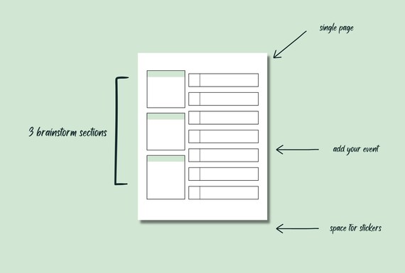 Blank Printable Weekly Planner Page in Mint - Etsy