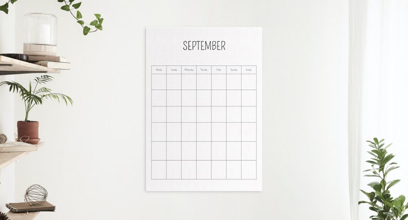 Downloadable/ Printable Blank 12 Month Calendar Without Numbers - Etsy