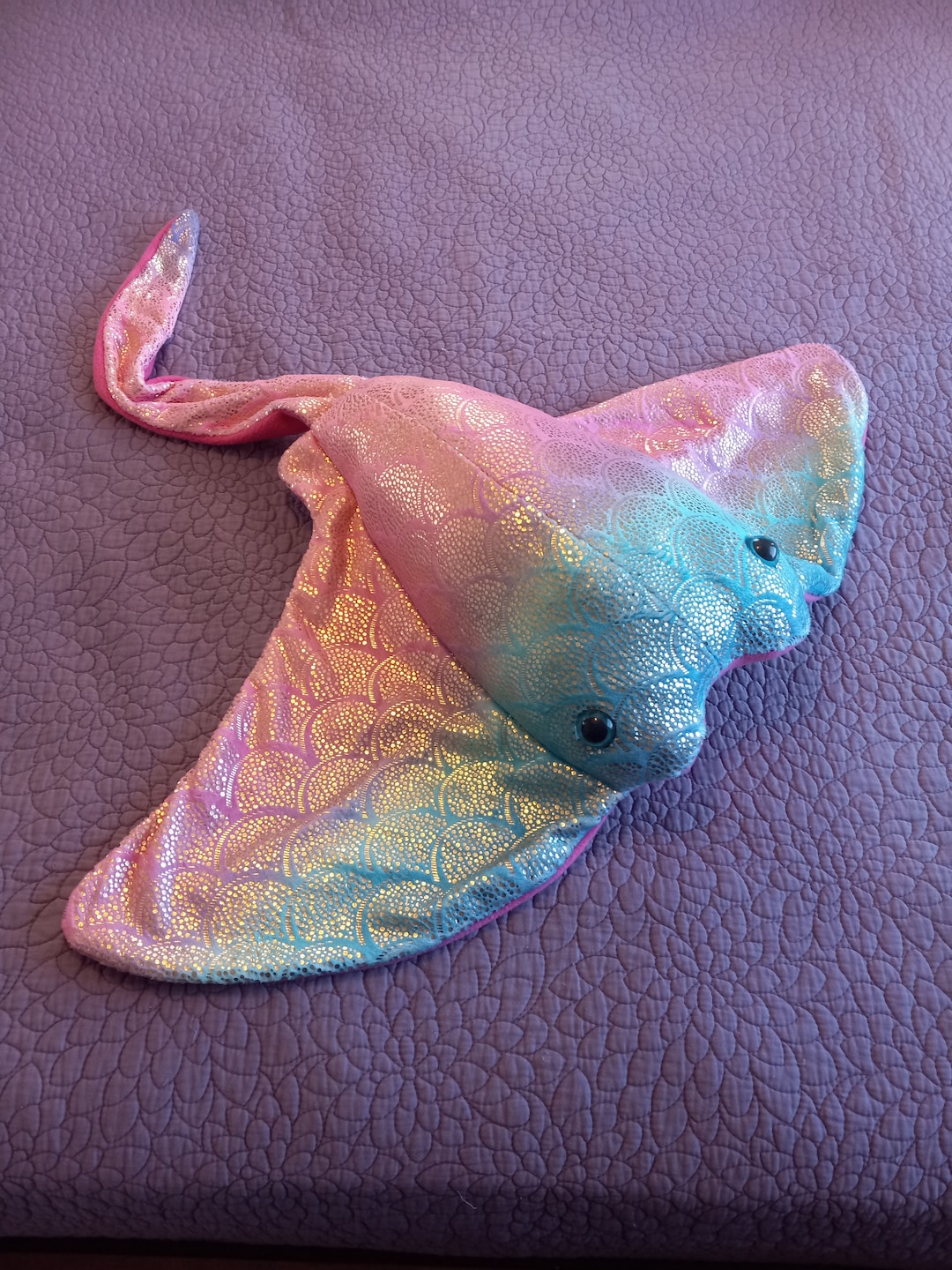 Giant Rainbow and Gold Stingray Plush - Etsy